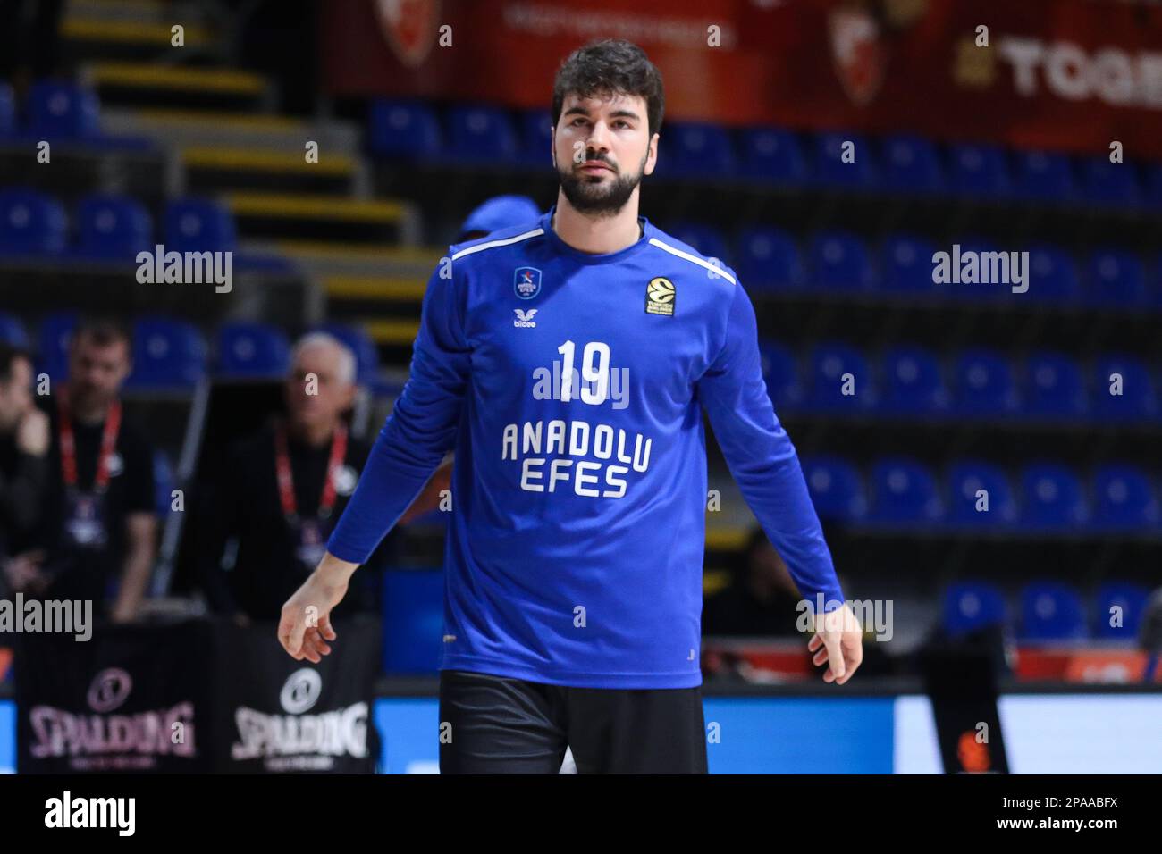 Belgrade, Serbia, 8 March 2023. Burgrahan Tuncer of Anadolu Efes ...