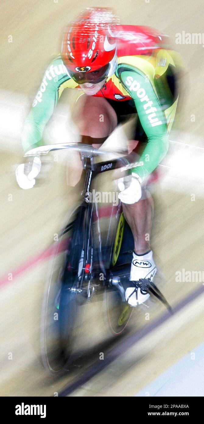 Lithuanian cyclist Simona Krupeckaite during the World Track Cycling ...