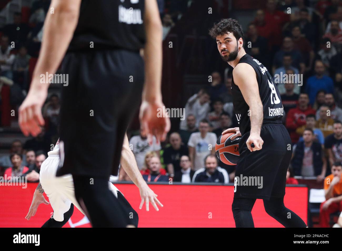 Belgrade, Serbia, 8 March 2023. Burgrahan Tuncer of Anadolu Efes ...