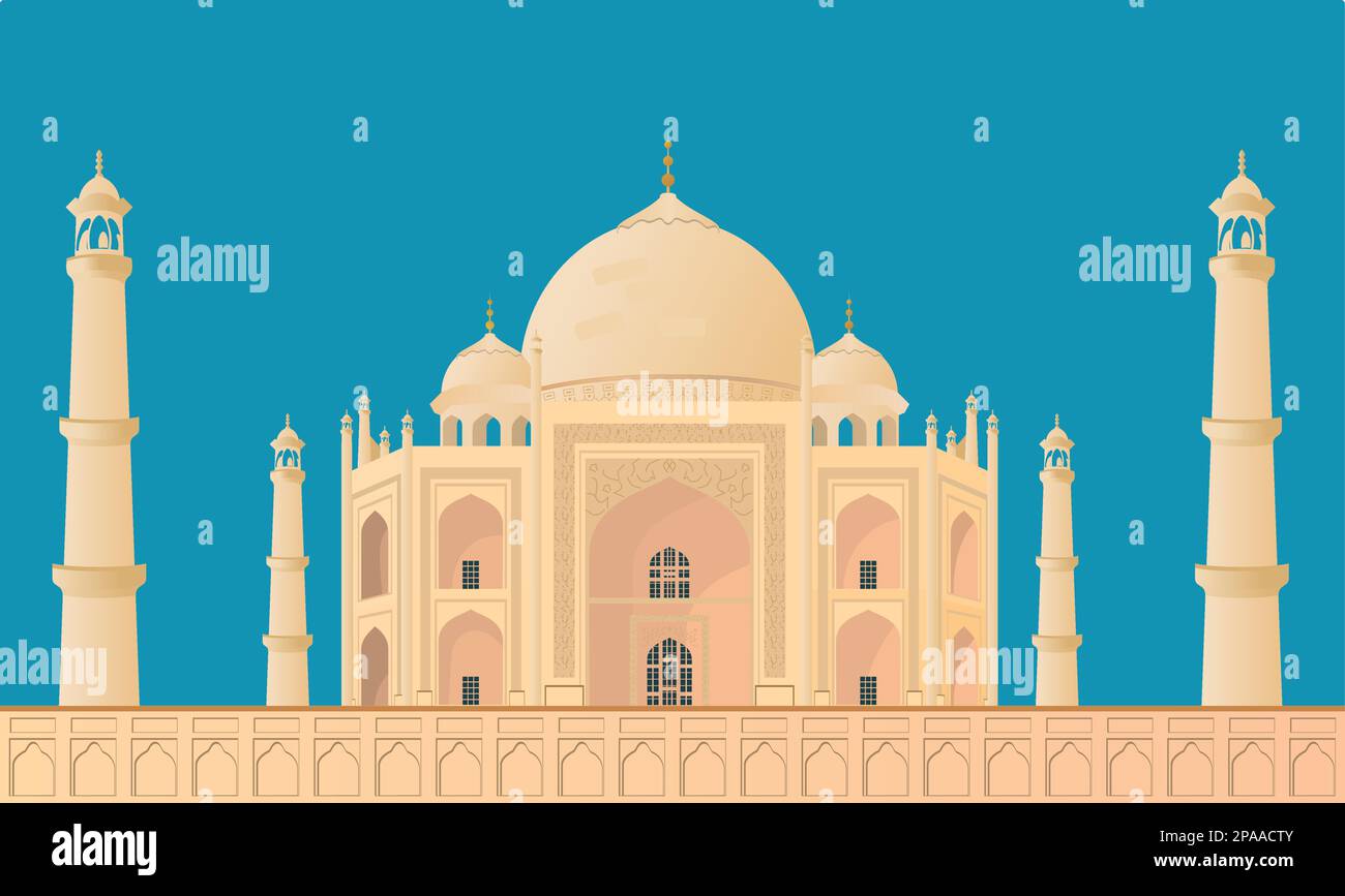 Taj Mahal. India. from the front. Vector Stock Vector Image & Art - Alamy