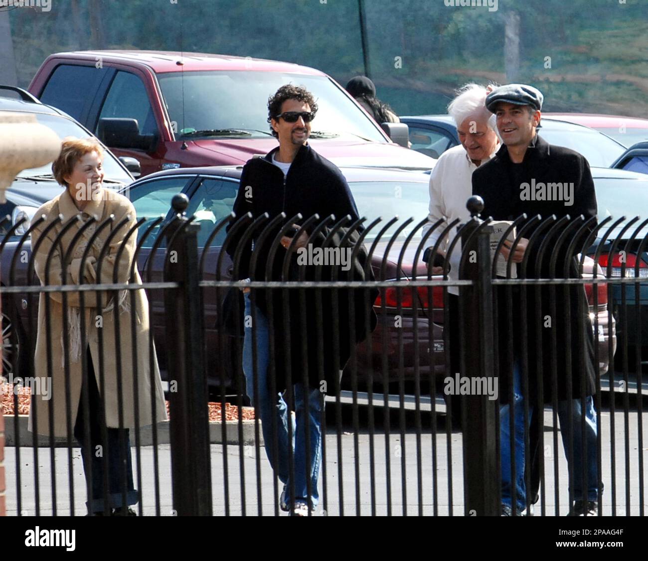 Motion picture actor George Clooney, right, walks with his father, Nick ...