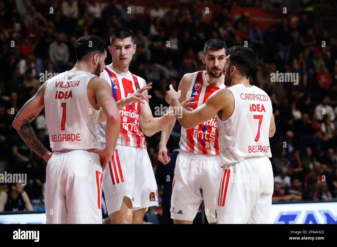 Belgrade, Serbia, 8 March 2023. Ognjen Dobric of Crvena Zvezda mts ...