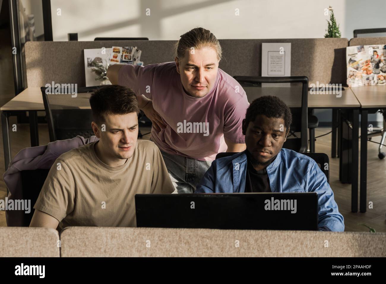 Team of professional software developer and brainstorming and ...