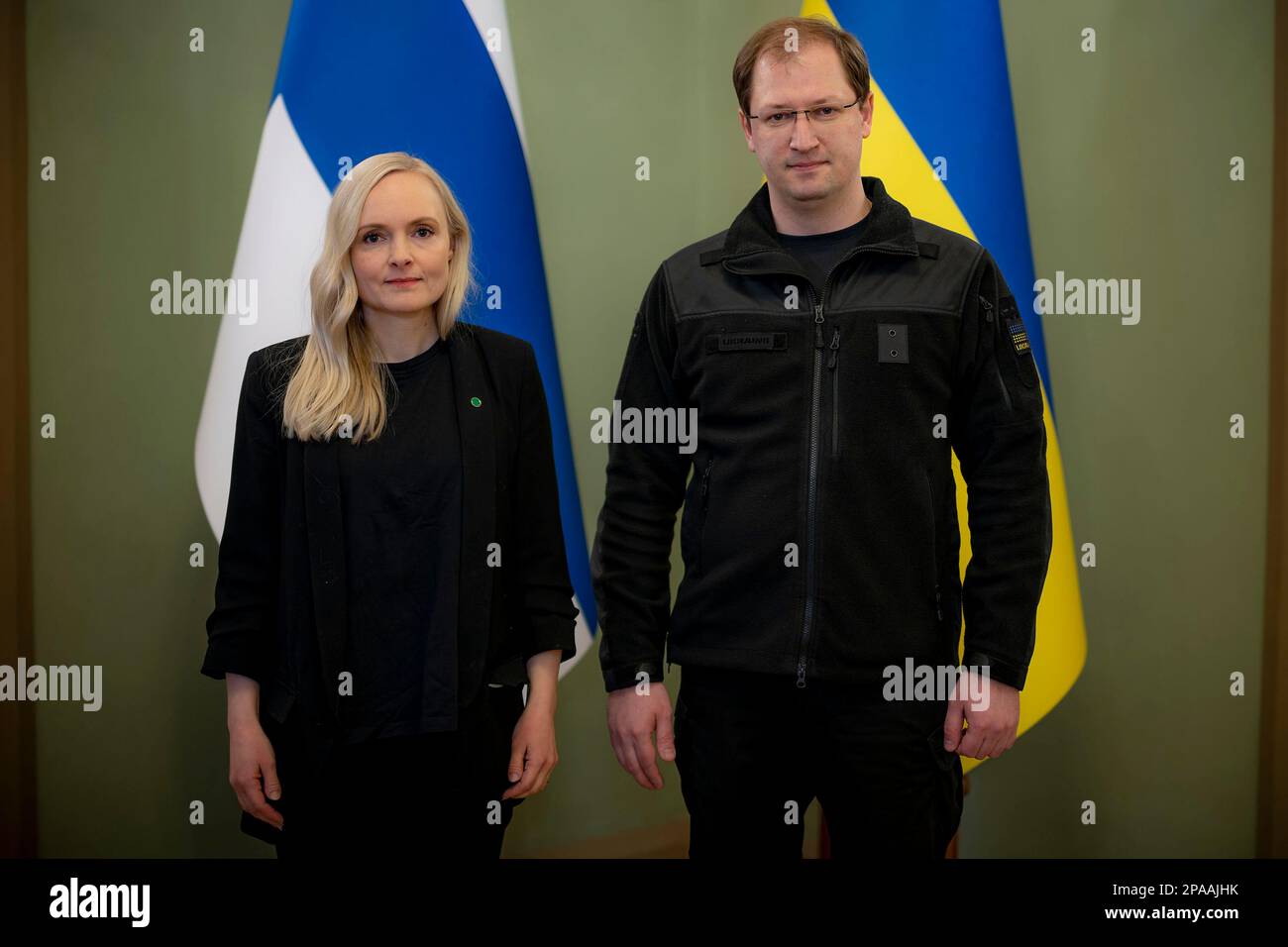 Kyiv, Ukraine. 10th Mar, 2023. Finnish Minister of the Environment and ...
