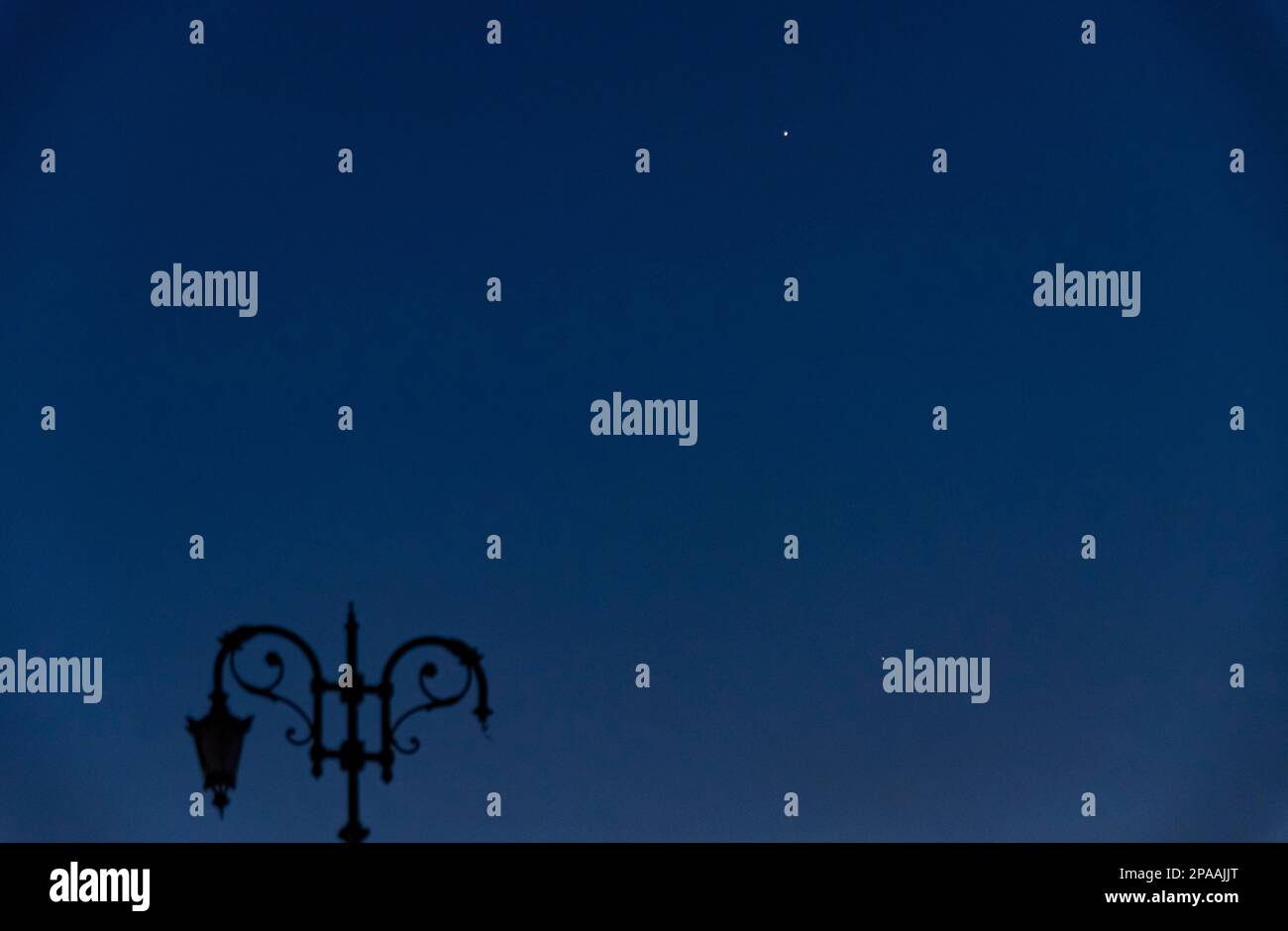 Venus and Jupiter is seen during its rare conjunction in Srinagar Stock ...