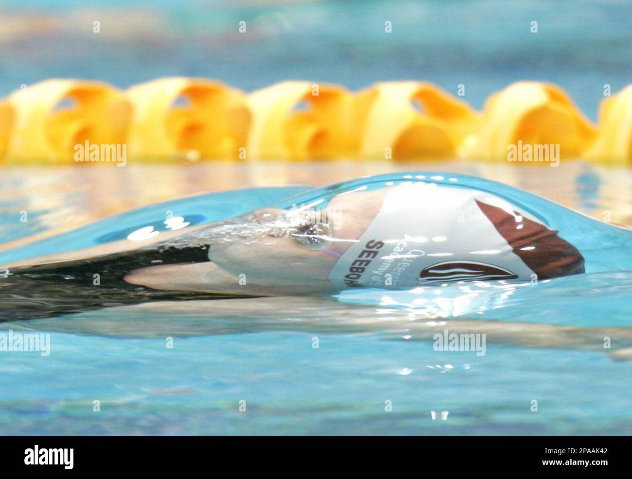 Australia's Emily Seebohm swims in the women's 100 meter backstroke ...