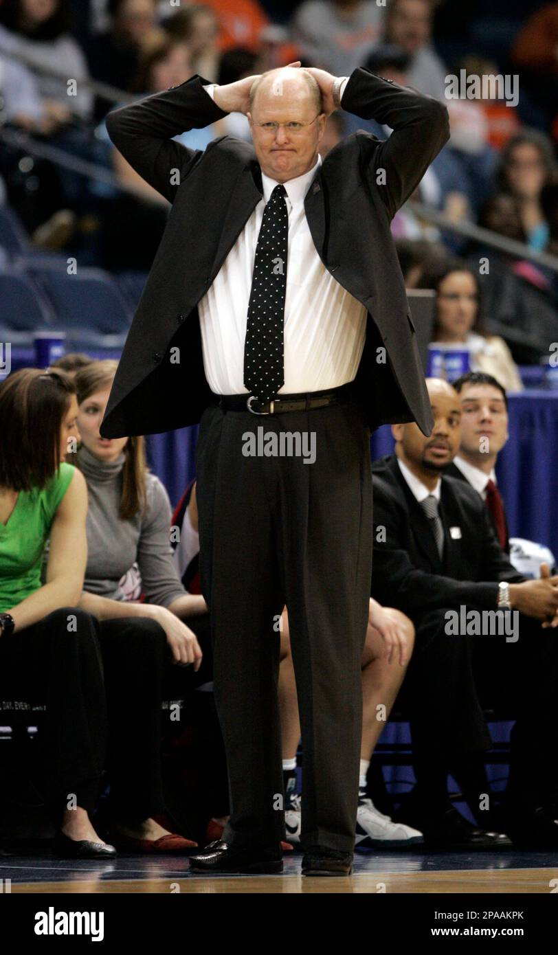 Liberty basketball coach Carey Green grimaces during the second half of ...