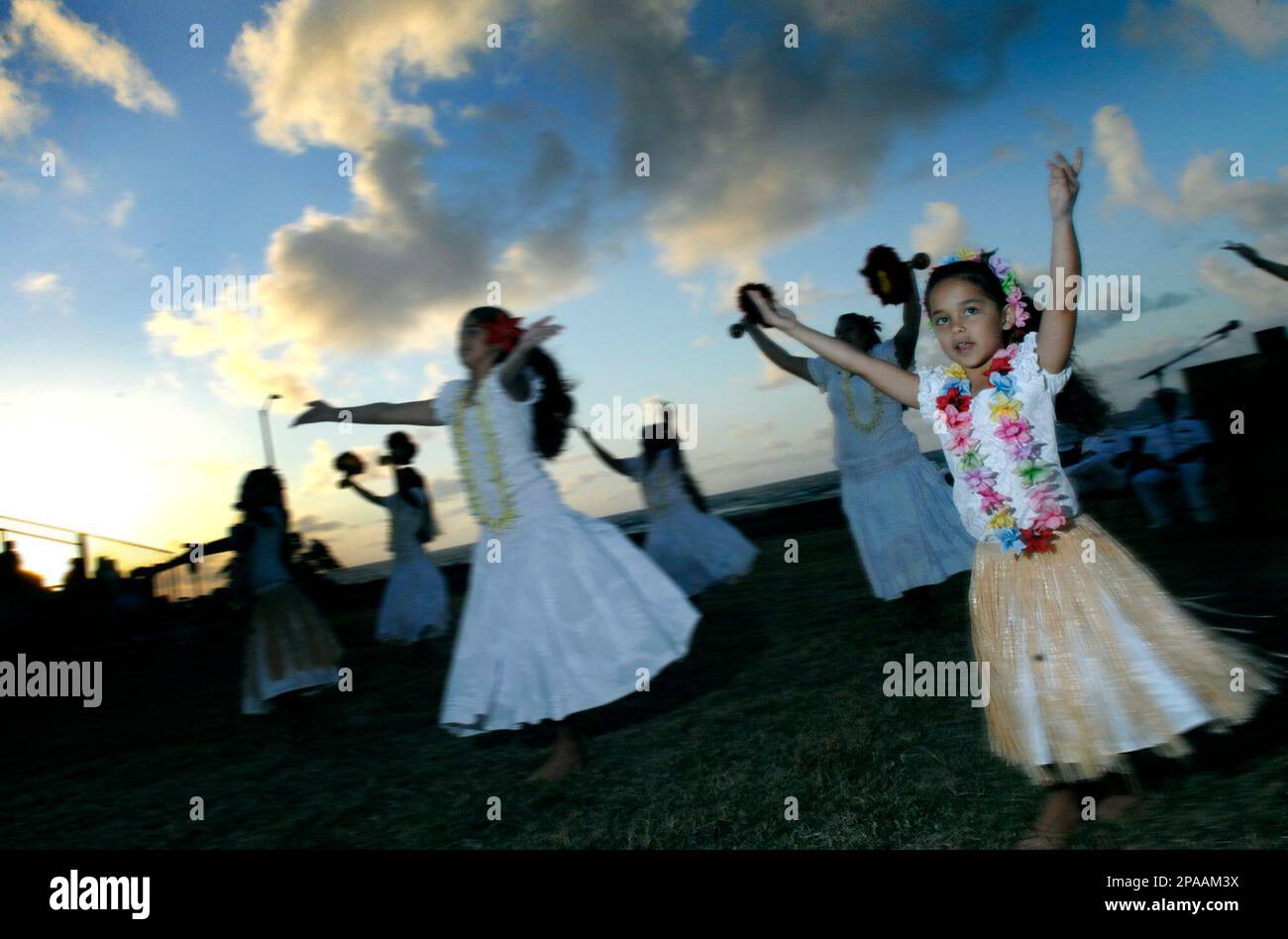 Alyssa Nicholson, 7, of Kailua, dances with Hano Hano No Akua Ka Hula ...