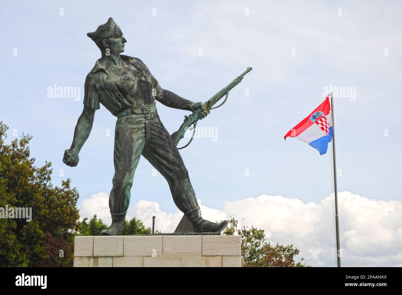 Soldier statue, Partisan memorial - Rab island - Croatia.patrio Stock ...