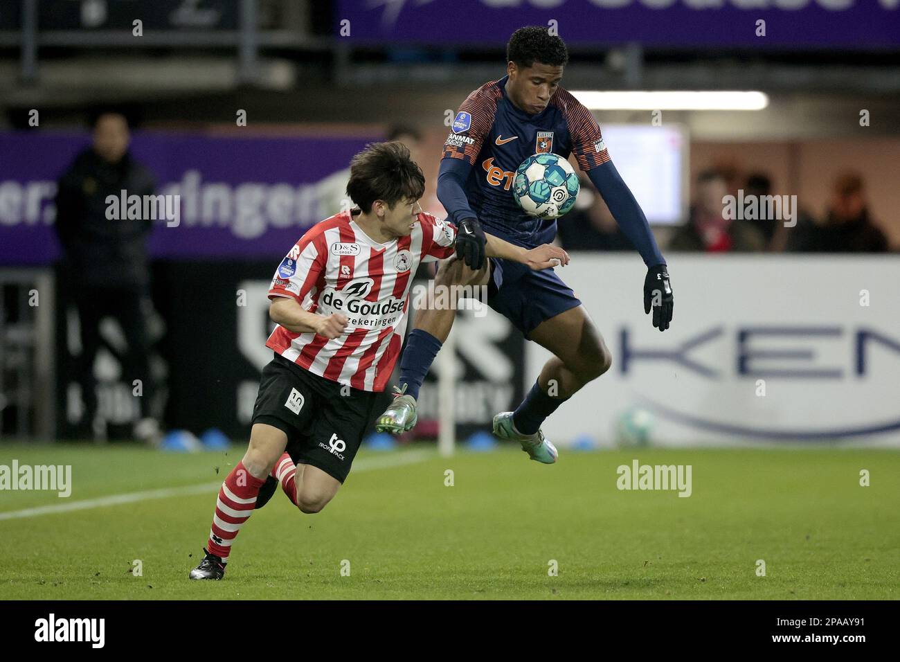 ROTTERDAM - (lr) Koki Saito of Sparta Rotterdam, Ryan Flamingo of ...