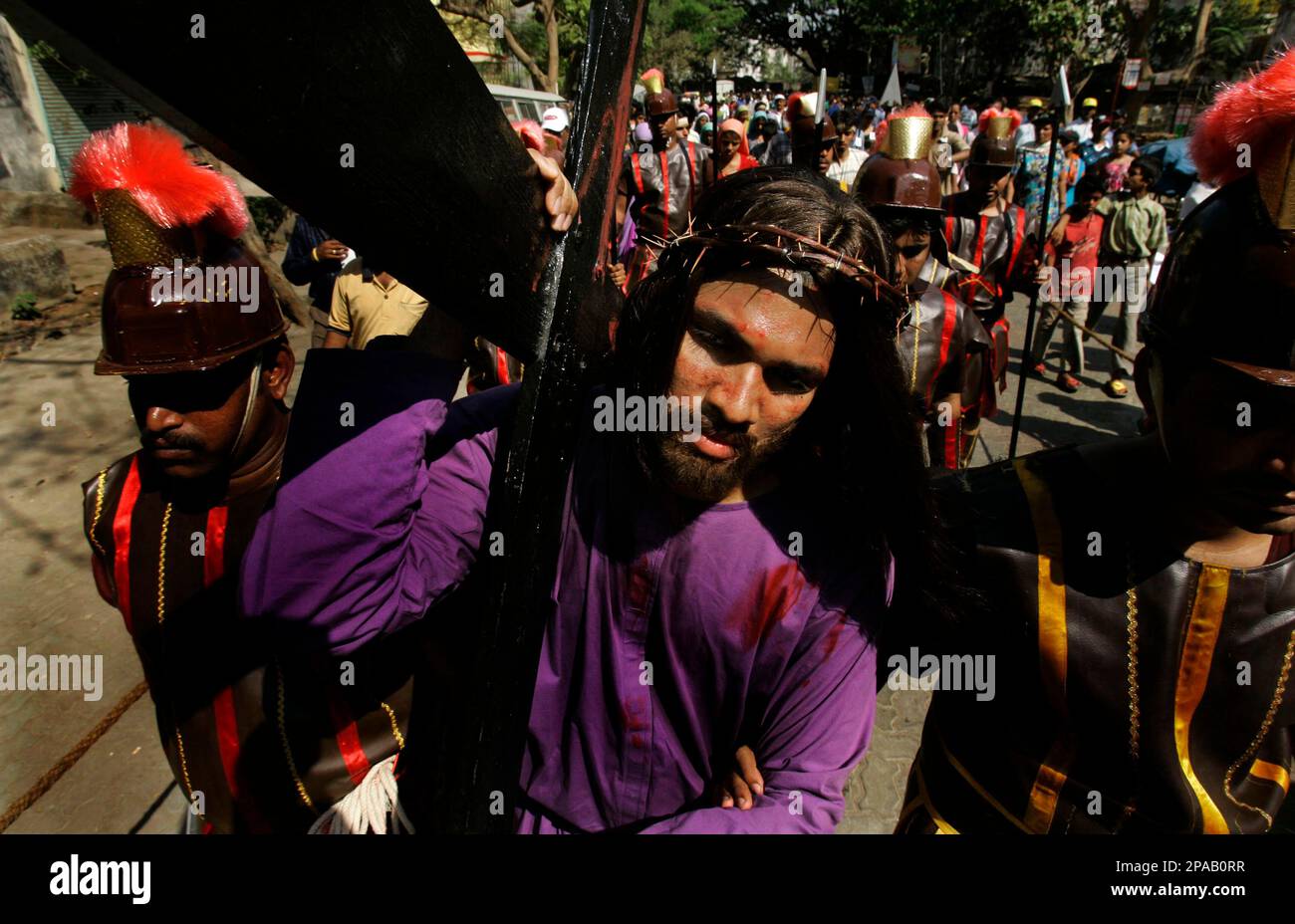 A procession enacting the final hours of Jesus Christ before his ...