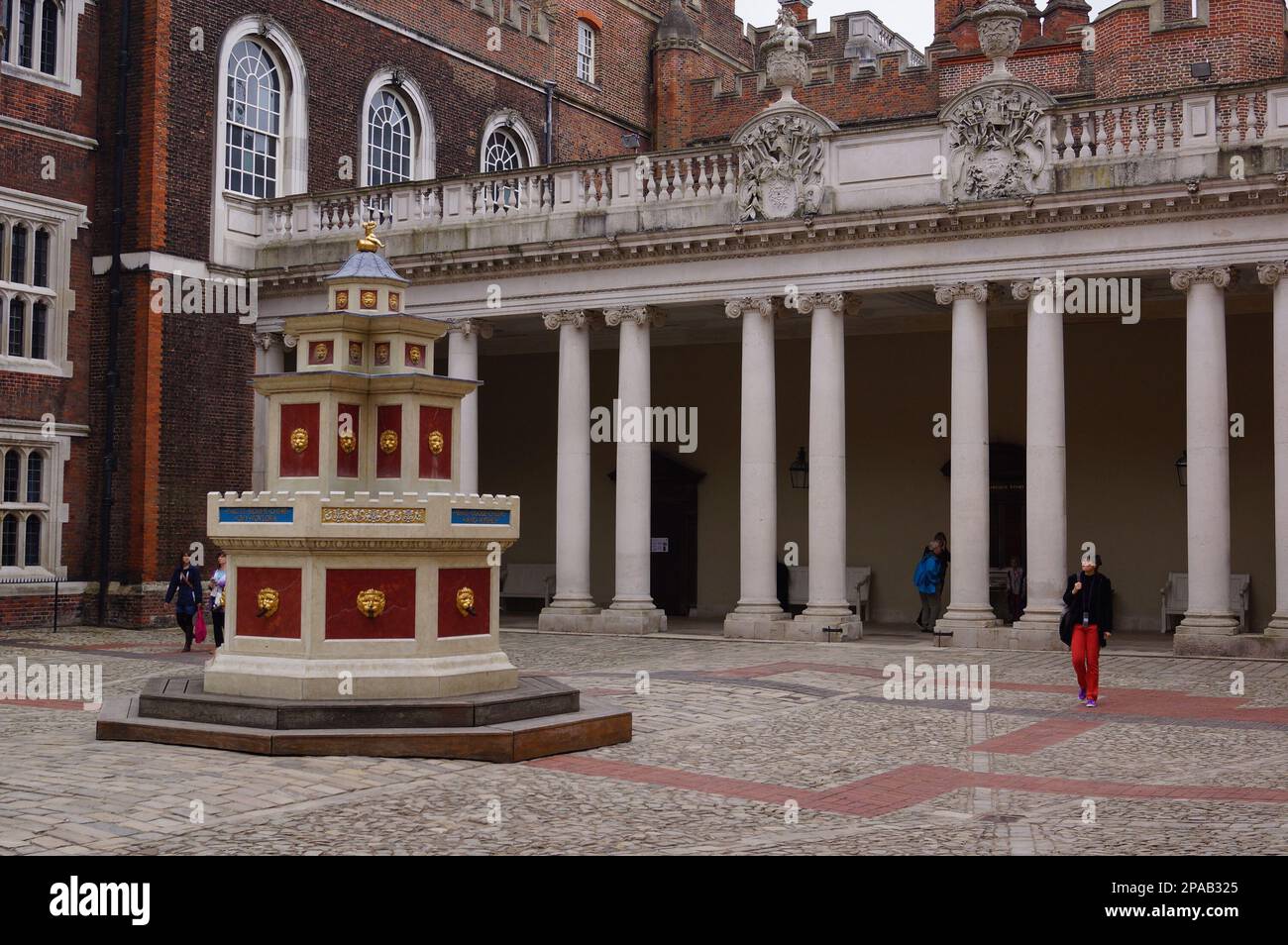 London, UK: Hampton Court Palace, a view of the replica of the Wine ...