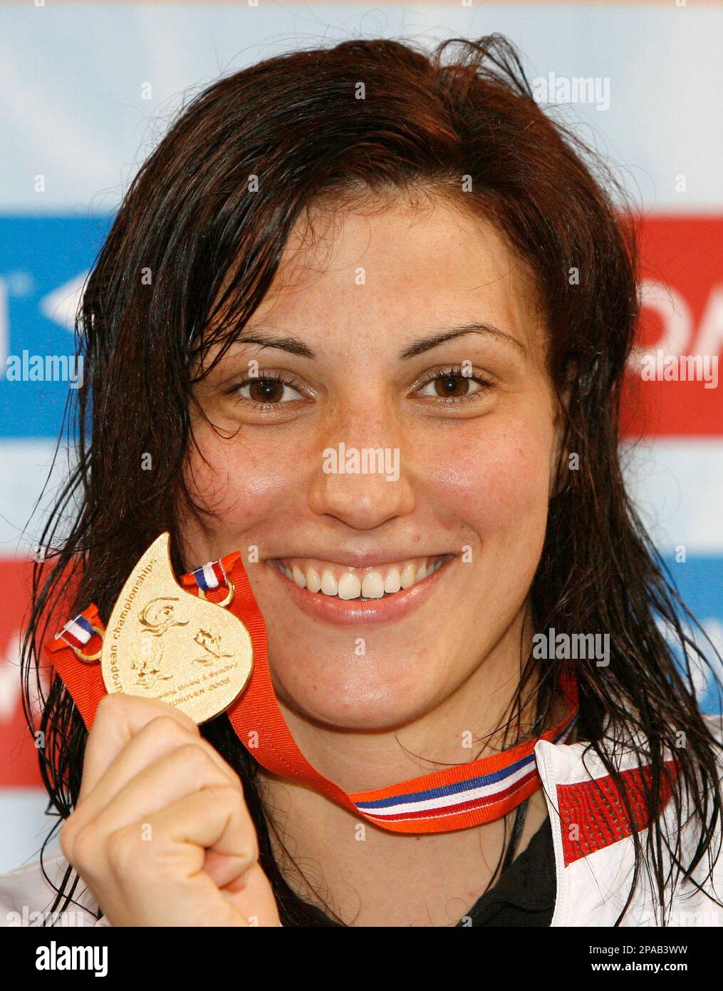 Austria's Mirna Jukic celebrates after winning the gold medal in the ...