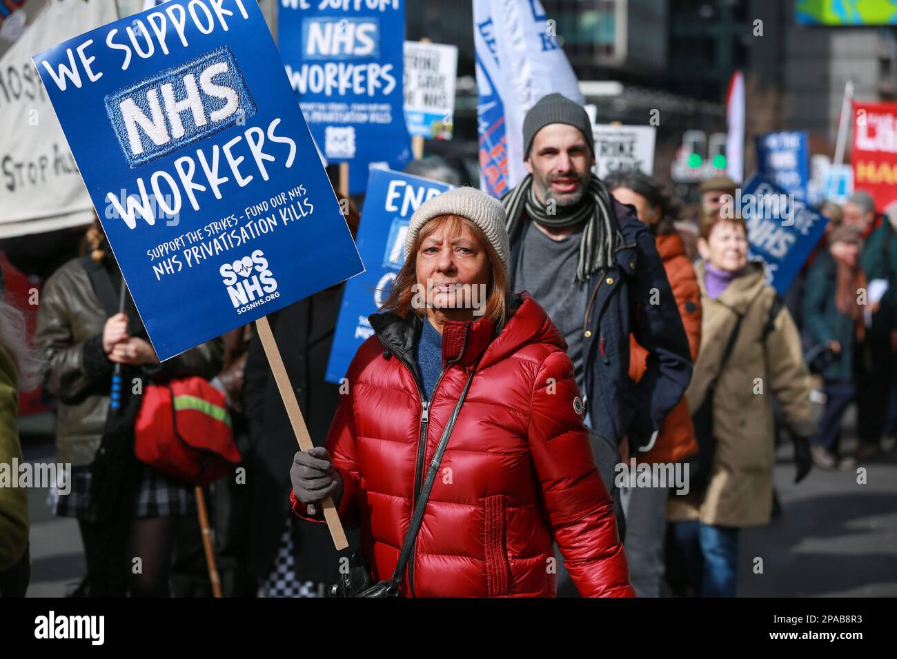 London, UK. 11 March 2023. SOS NHS National Demonstration March from ...