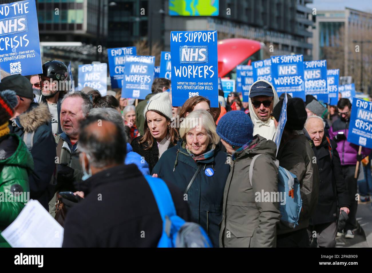 London, UK. 11 March 2023. SOS NHS National Demonstration March from ...