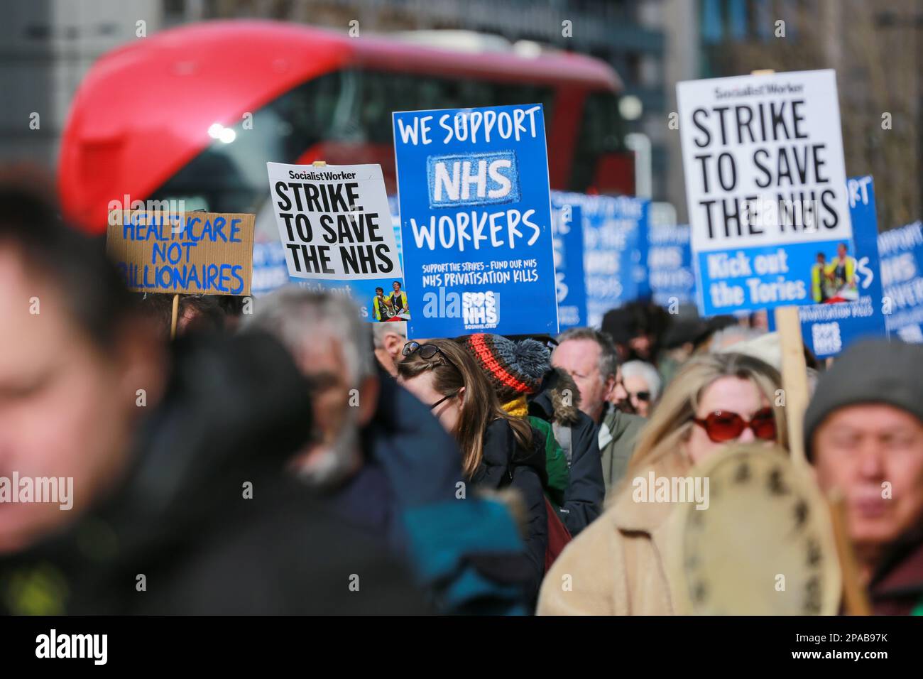 London, UK. 11 March 2023. SOS NHS National Demonstration March from ...