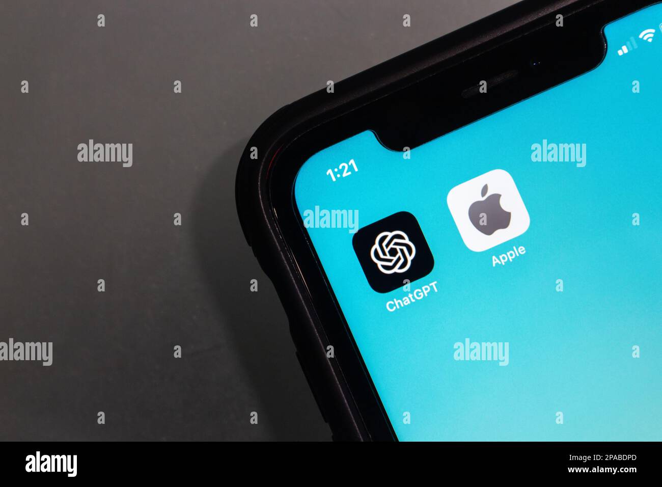 Vancouver, CANADA - Mar 8 2023 : ChatGPT and Apple icons seen in an ...