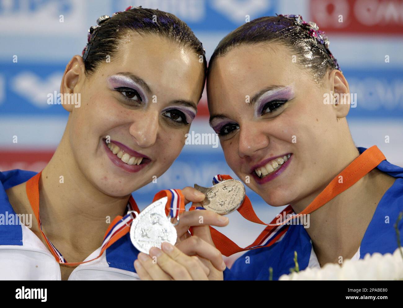 Beatrice Adelizzi and Giulia Lapi from Italy pose with their medals ...