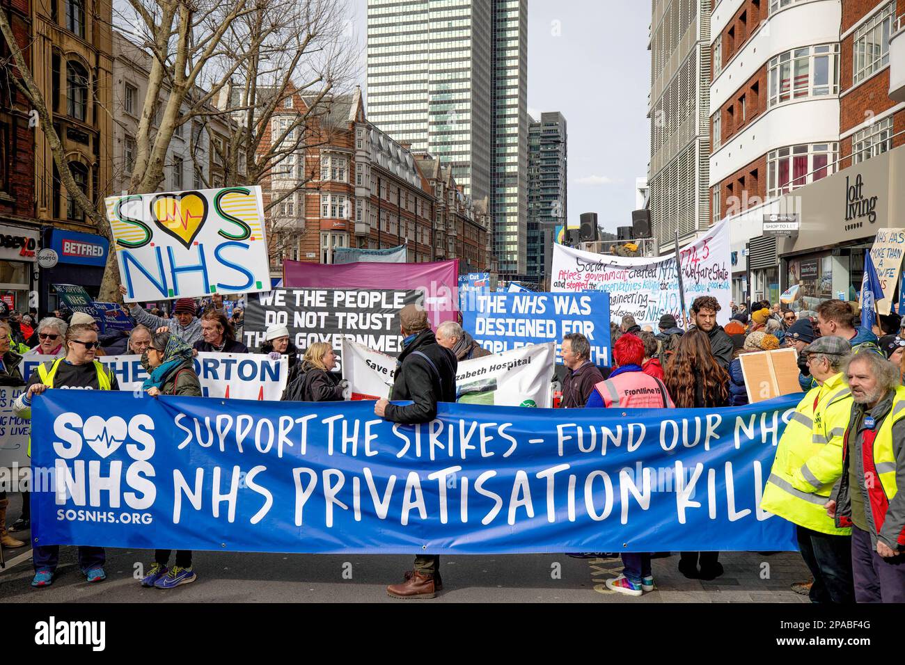 London, UK. 11th Mar, 2023. NHS workers including doctors and nurses ...