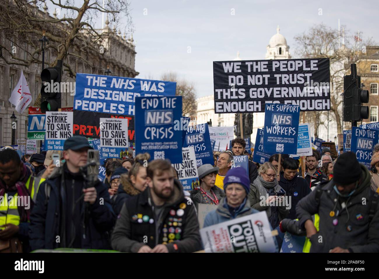 London, UK. 11th Mar, 2023. NHS workers including doctors and nurses ...