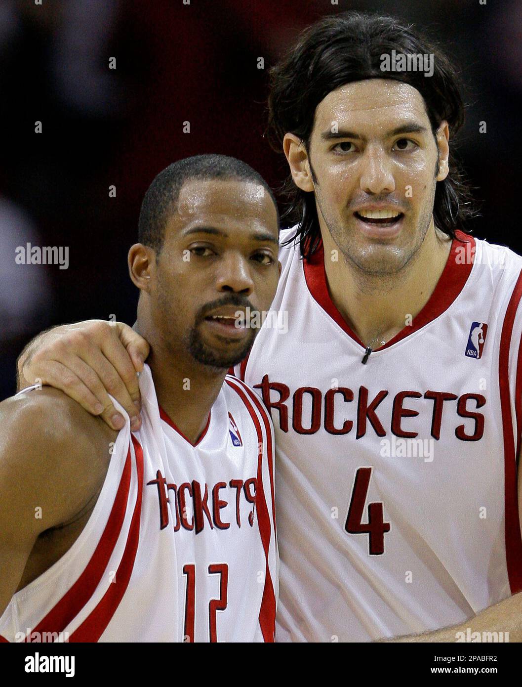 Houston Rockets' Rafer Alston (12) and Luis Scola (4), of Argentina ...