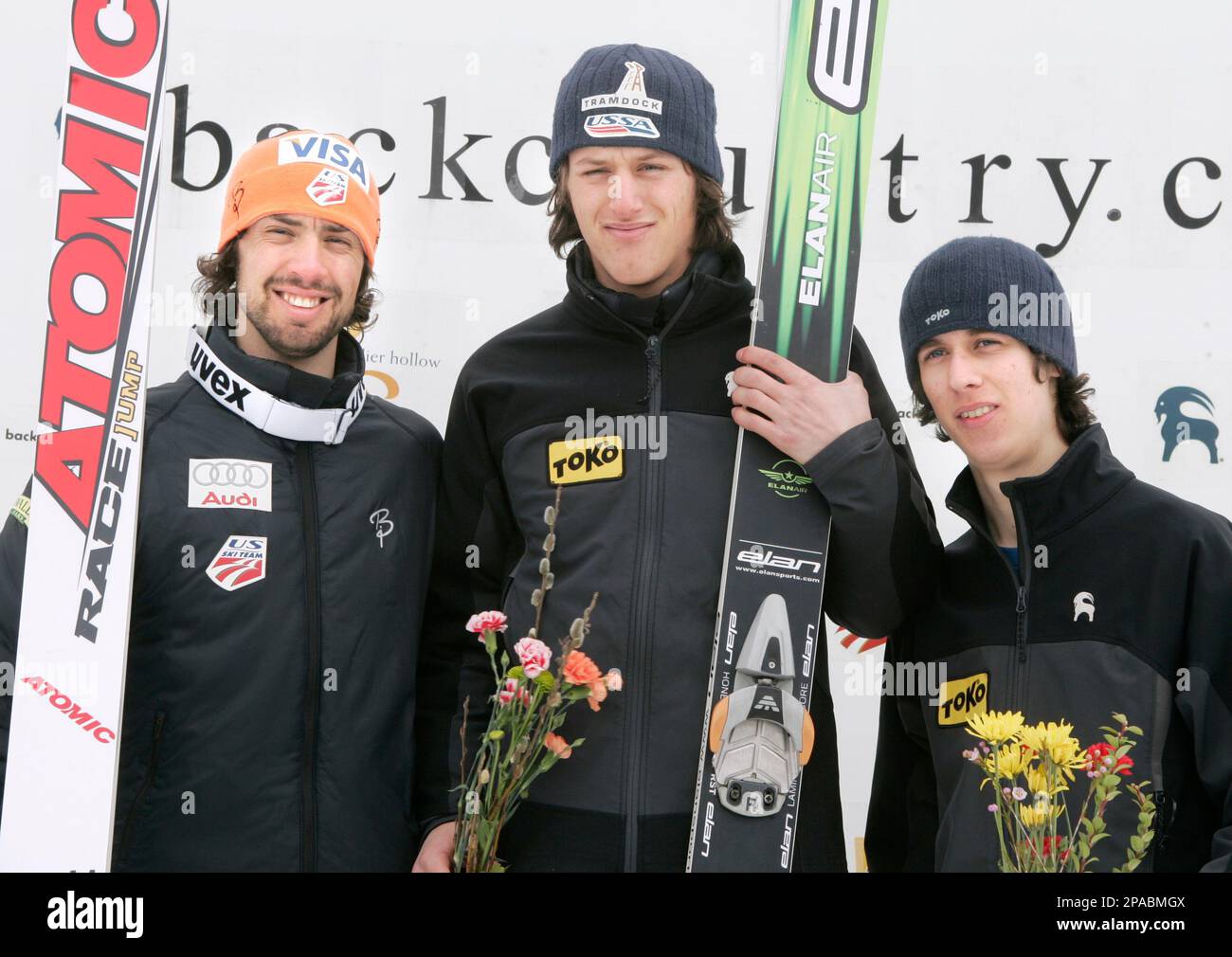 United States' Johnny Spillane, Anders Johnson and Nick Alexander, left ...
