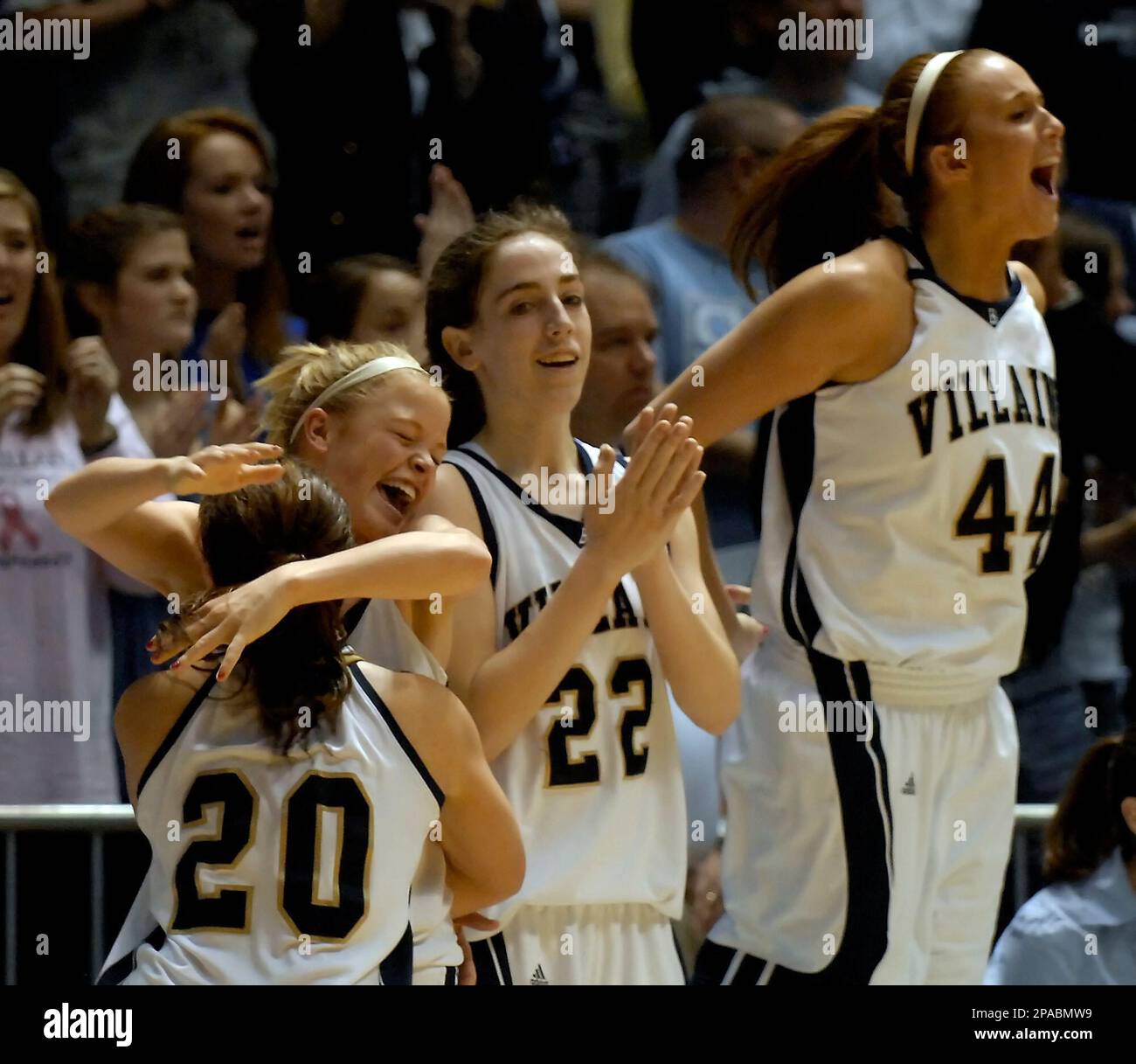 Bishop McGuinness's Megan Rembielak jumps into the arms of Maggie Ronan ...