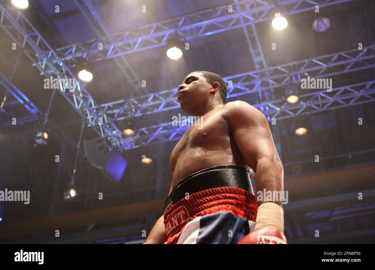 Cuban heavyweight boxer Odlanier Solis walks in the boxing ring during ...