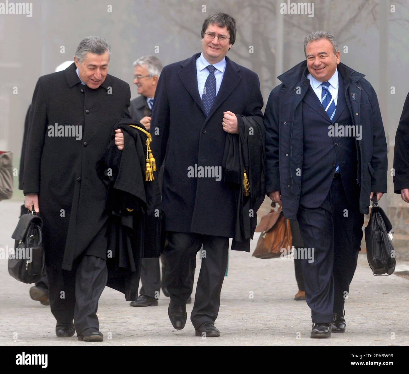Calisto Tanzi's lawyers Filippo Sgubbi, left, Giampiero Biancolella ...