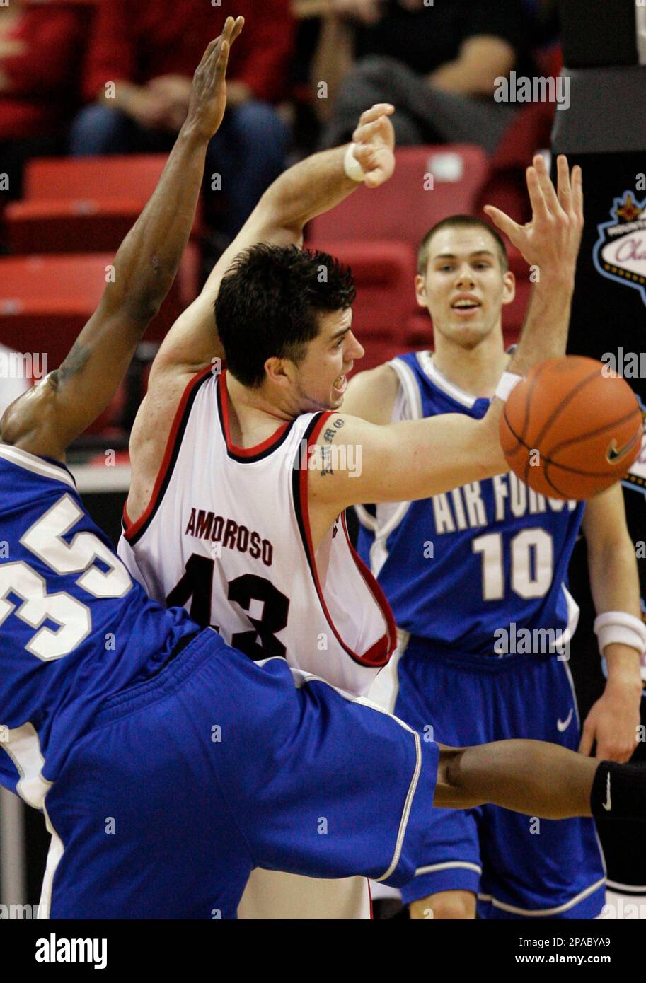 San Diego State's Ryan Amoroso loses possession of the ball as Air ...
