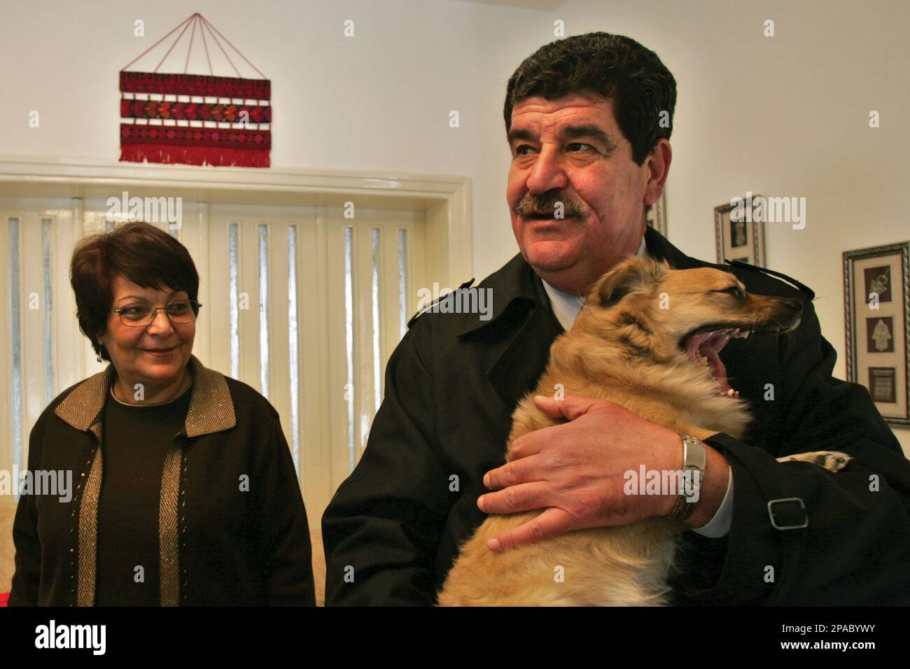 Laila Khaled, left, and her husband, Palestinian doctor Fayez Rashid ...