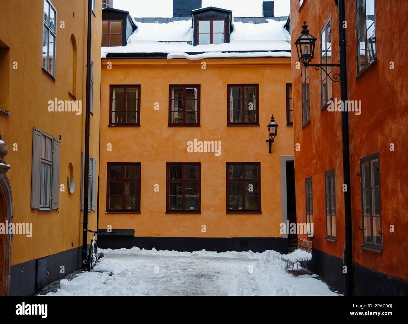 Snow covered alley in old hi-res stock photography and images - Alamy