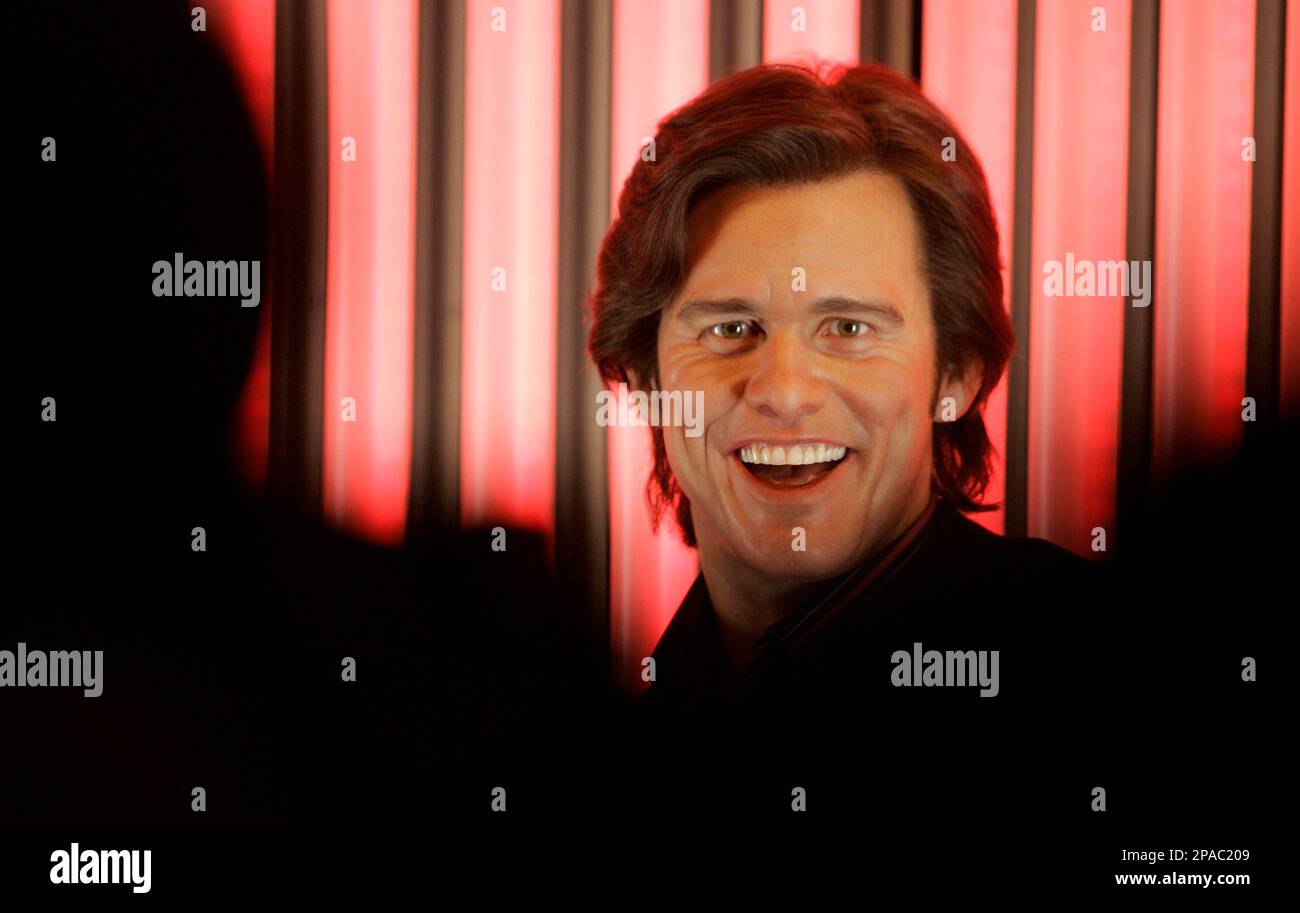 An interactive waxwork of U.S. actor Jim Carrey goes on display at ...