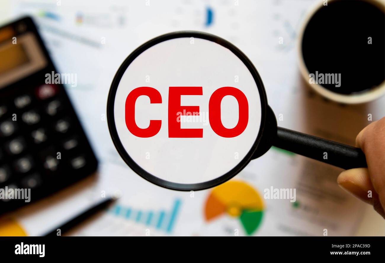CEO symbol. Concept word CEO on wooden cubes. Beautiful yellow ...