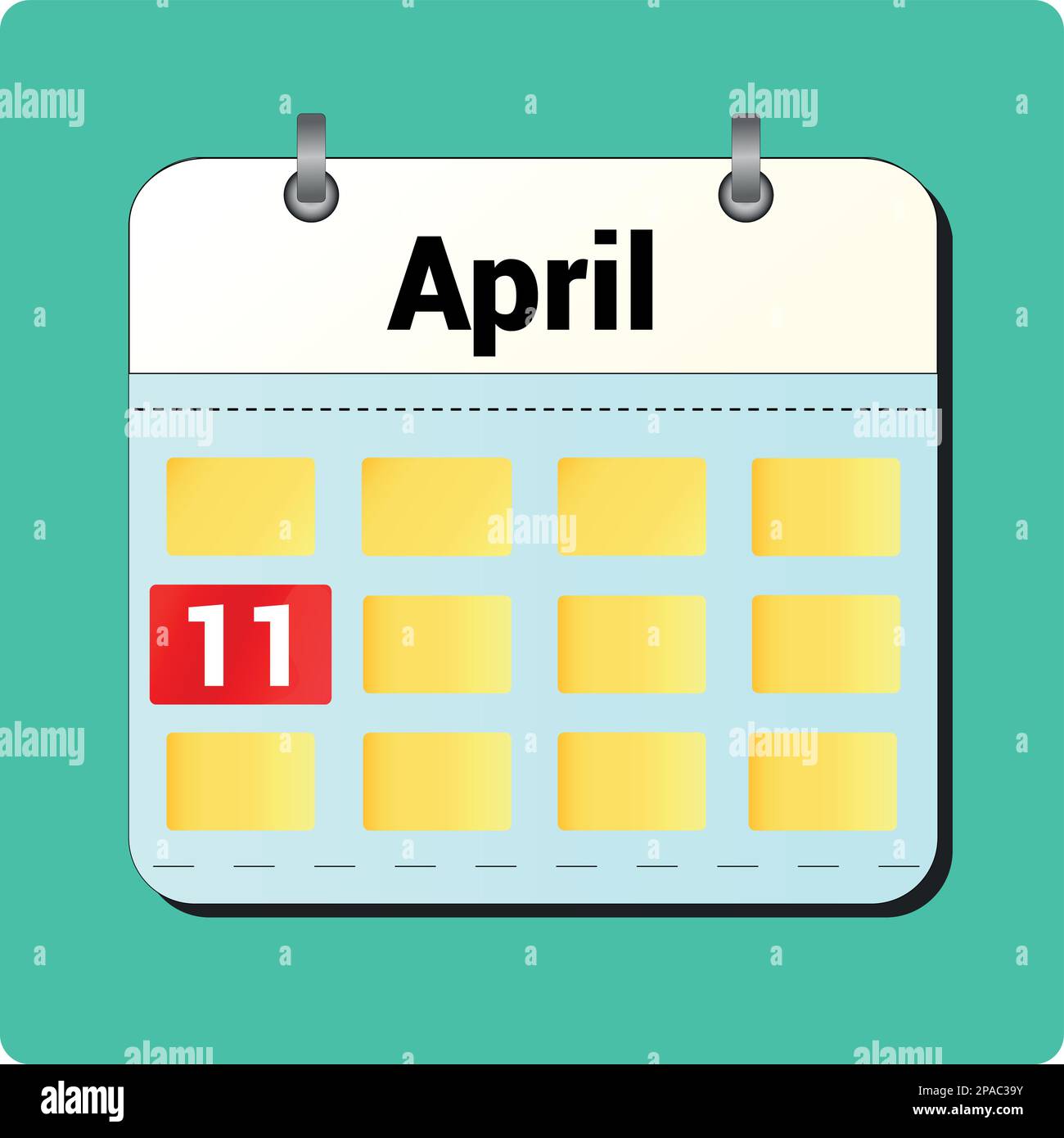 calendar vector drawing, date April 11 on the page Stock Vector Image ...
