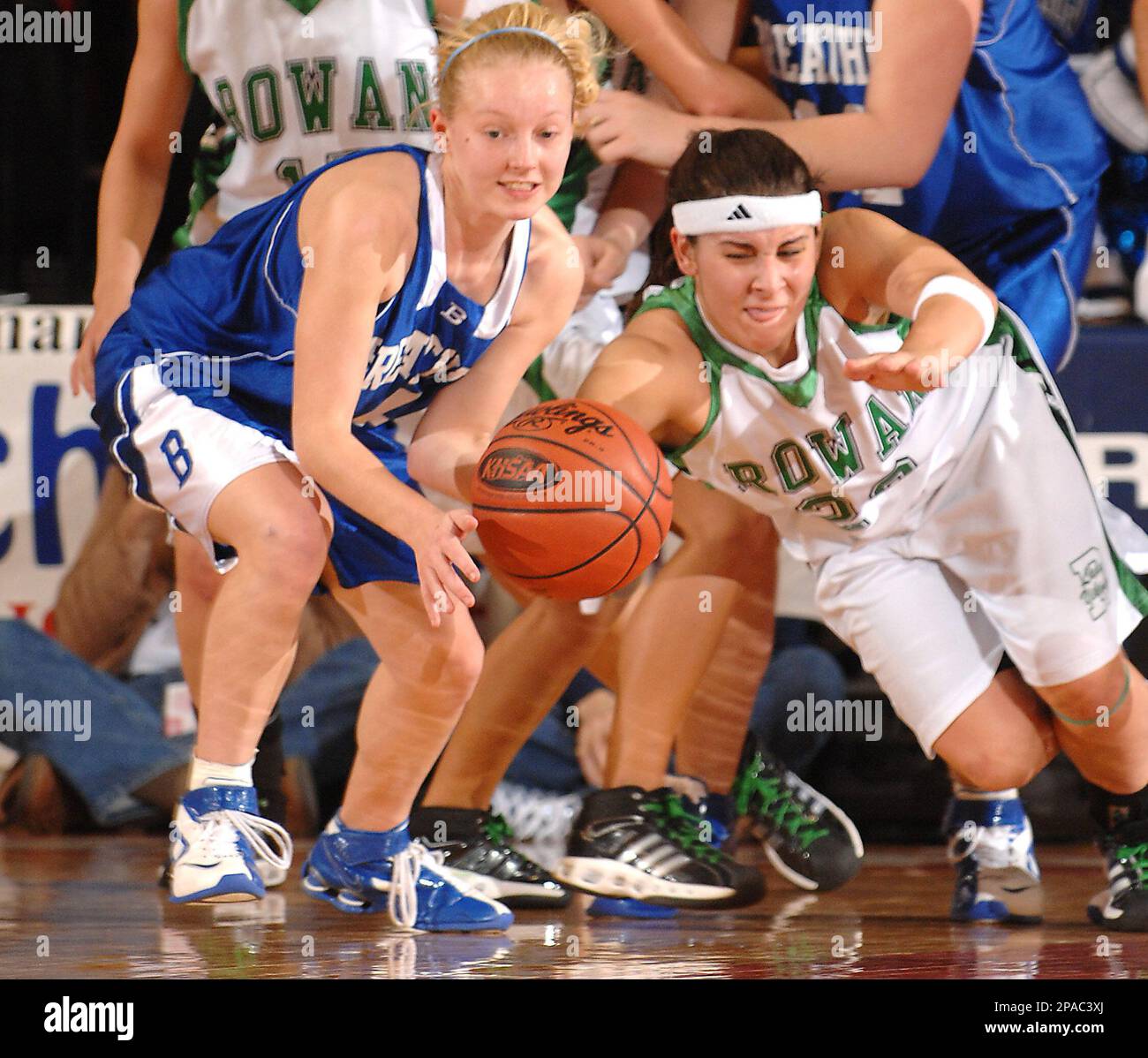 Rowan County's Amber Riddle, right, and Breathitt County's Amanda ...