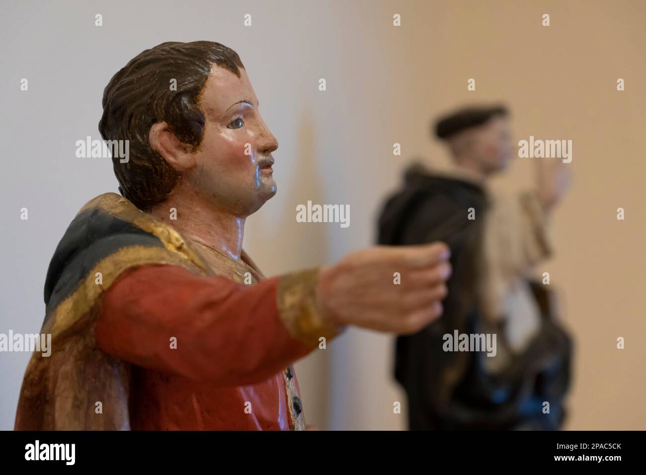 Polychrome figure of Mark the Evangelist on display at El Museo de los ...
