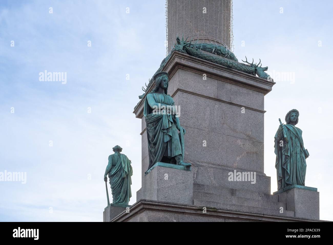 Military status statue detail of Jubilee Column (Jubilaumssaule) at ...