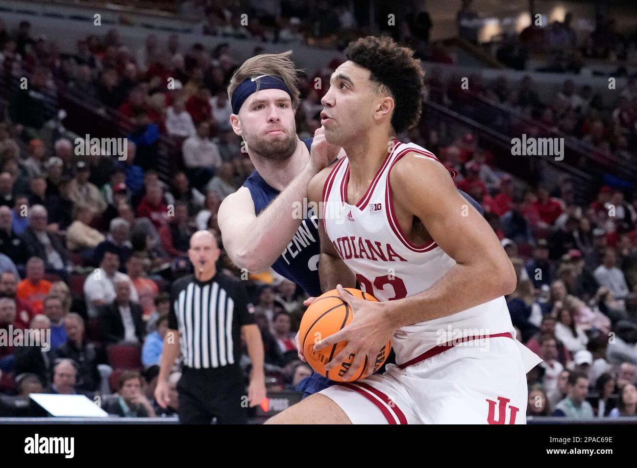 Indiana's Trayce Jackson-Davis (23) goes to the basket against Penn ...
