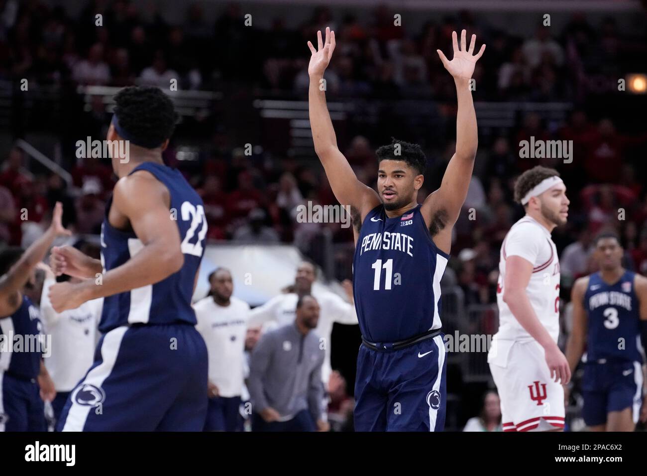 Penn State's Camren Wynter (11) celebrates after an assist during the ...
