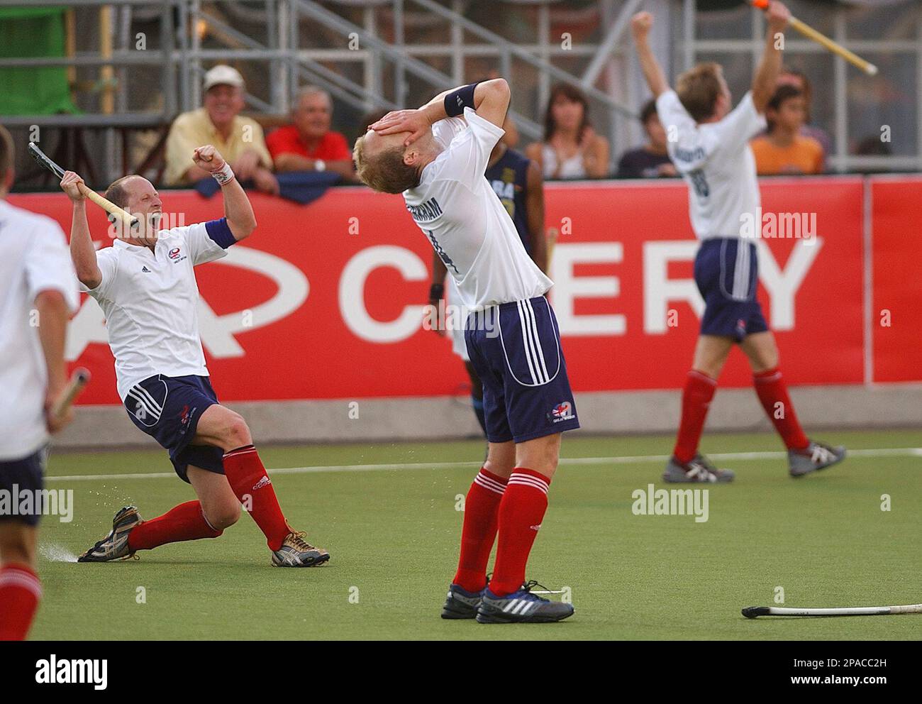 Great Britain's players, from left, Ben Hawes, Glenn Kirkham and Barry ...