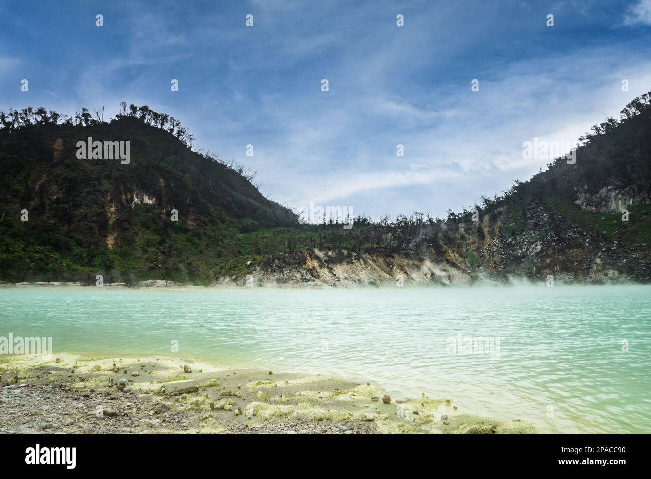 Kawah Putih Crater in Ciwidey West Java,indonesia. A famous tourist ...
