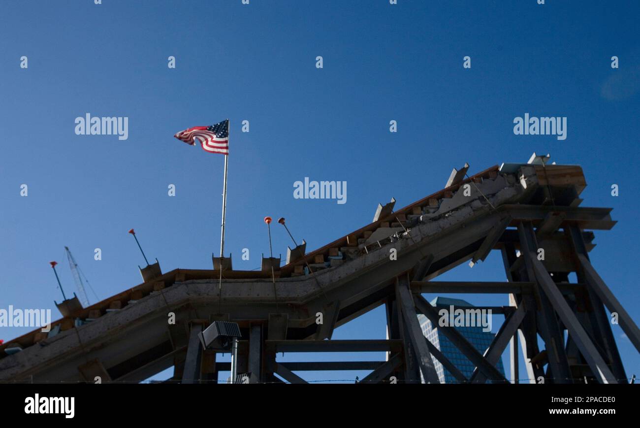 The concrete survivors staircase is shown at the World Trade Center ...