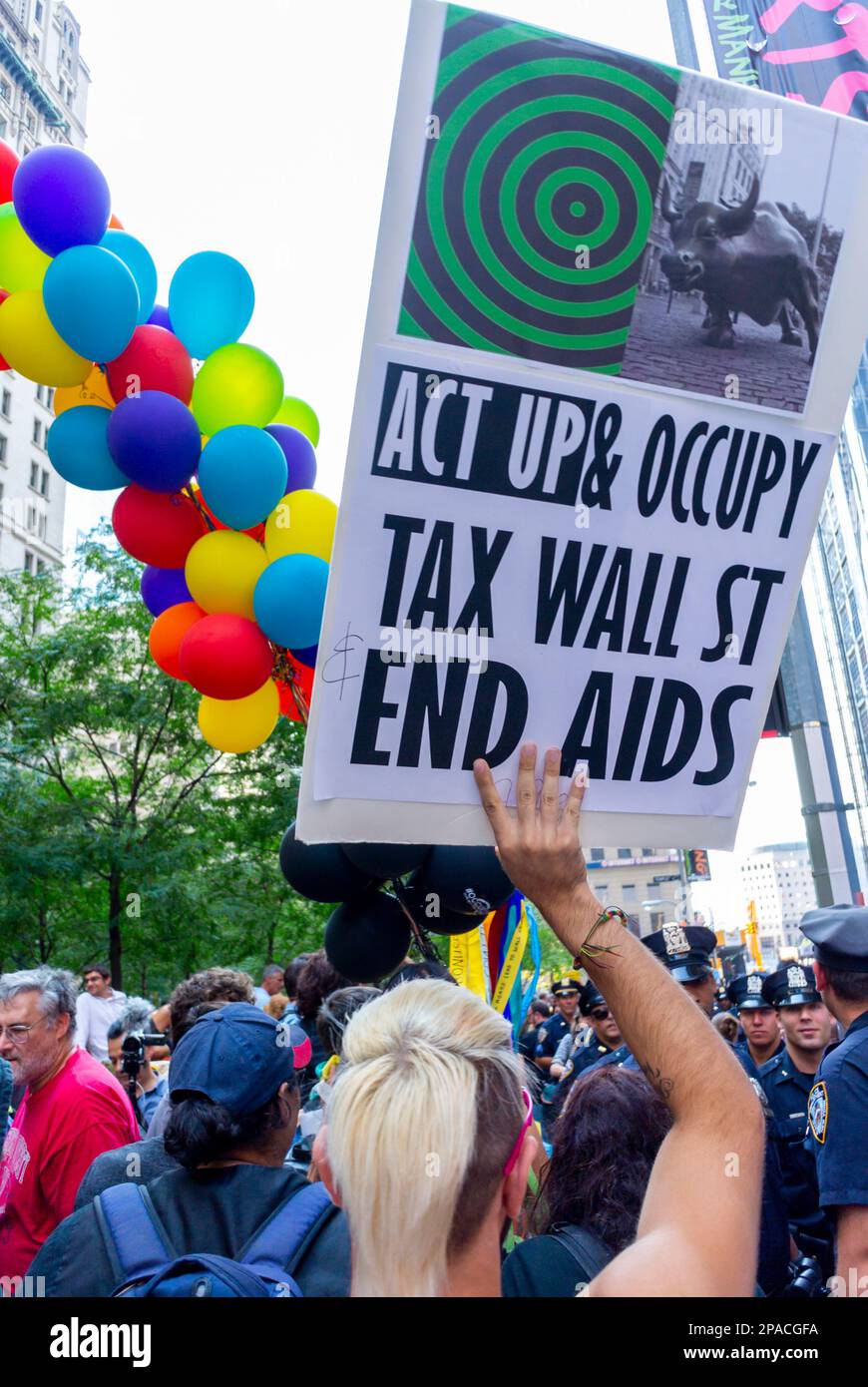 Aids activist group act up wall street hi-res stock photography and ...
