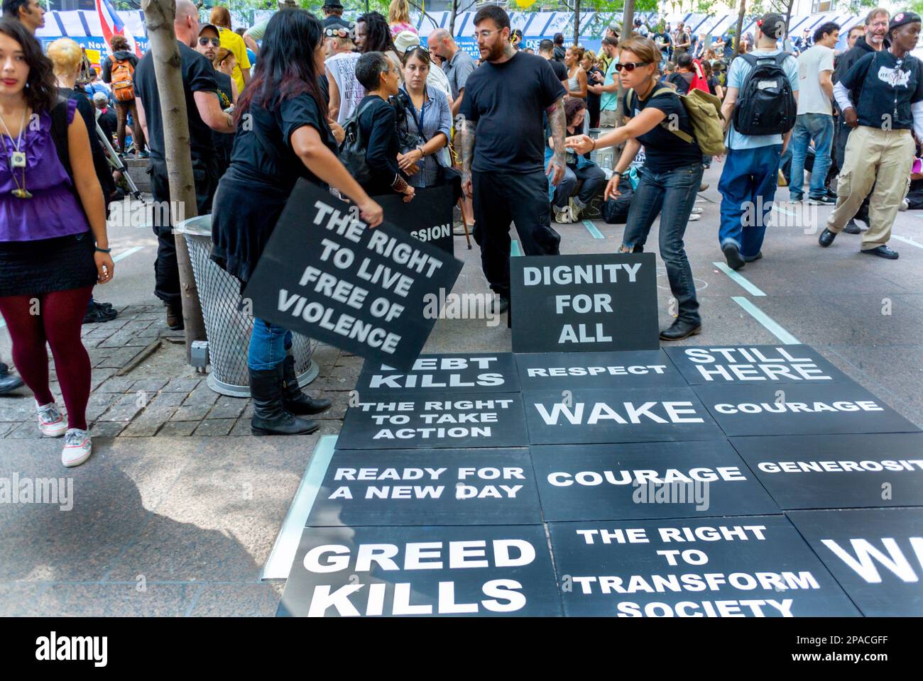New York City, NY, USA, Large Crowd People,, at Public Demonstration ...