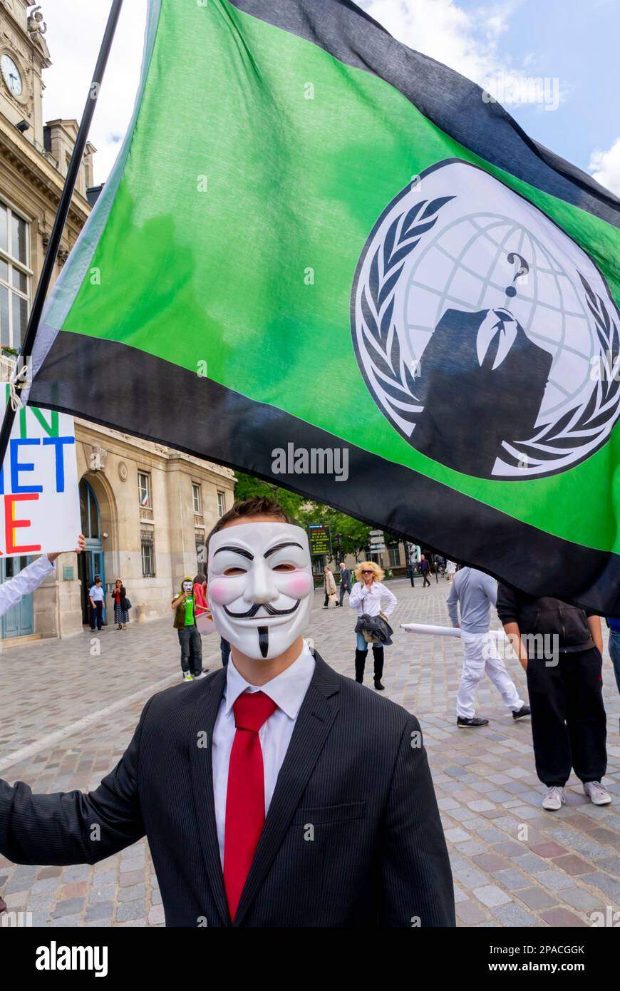 Crowd Young People Protesting Against Internet Laws, A.C.T.A ...