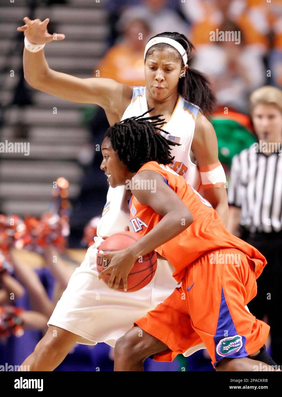 Florida guard Sha Brooks, front, finds her path blocked by Tennessee ...