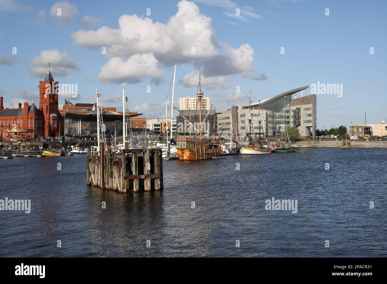 Cardiff bay summer festival. Wales UK, The Matthew moored, boats and ...