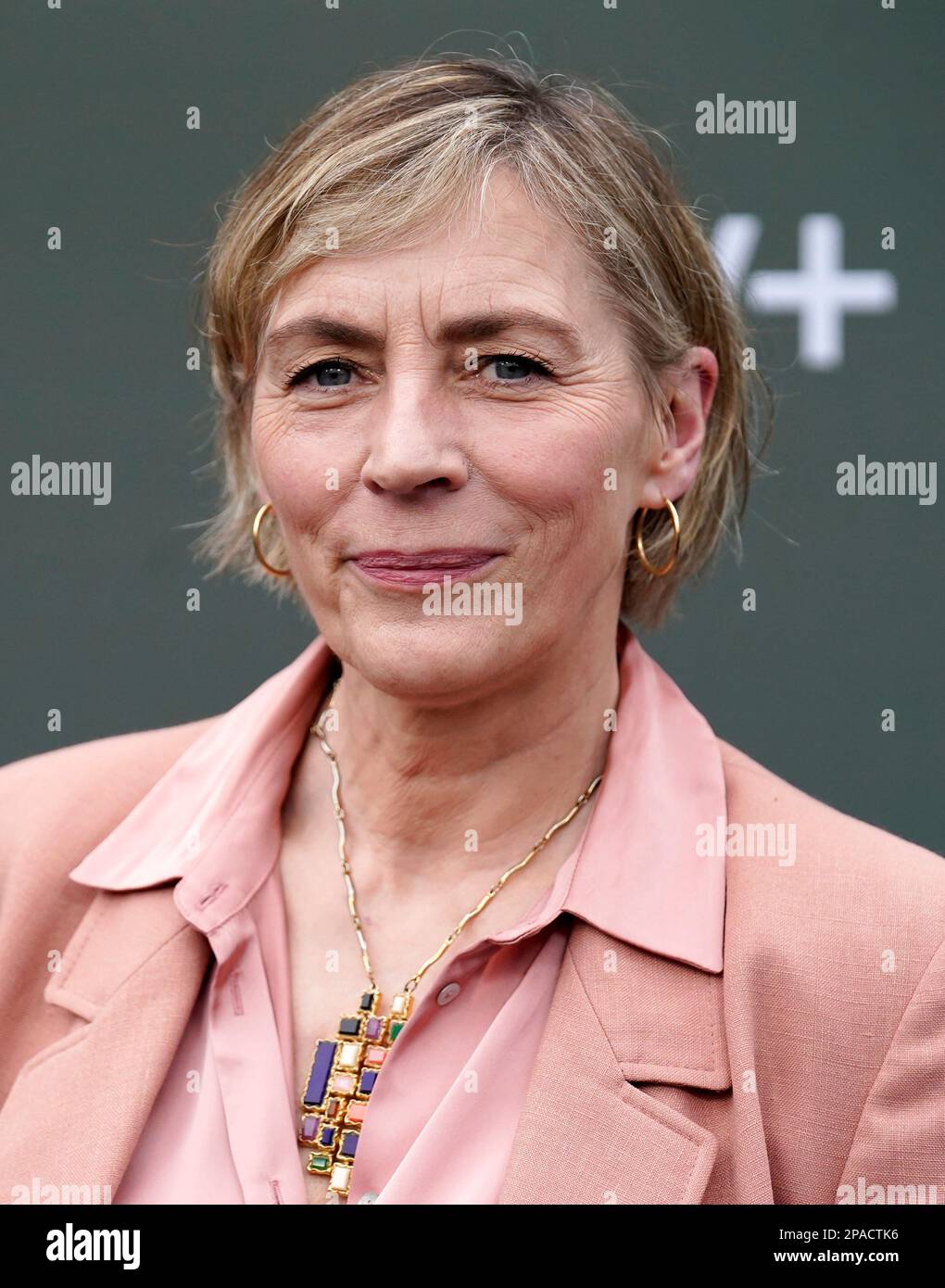 Saskia Reeves poses at the season two premiere of the Apple+ series "Slow Horses," Saturday ...
