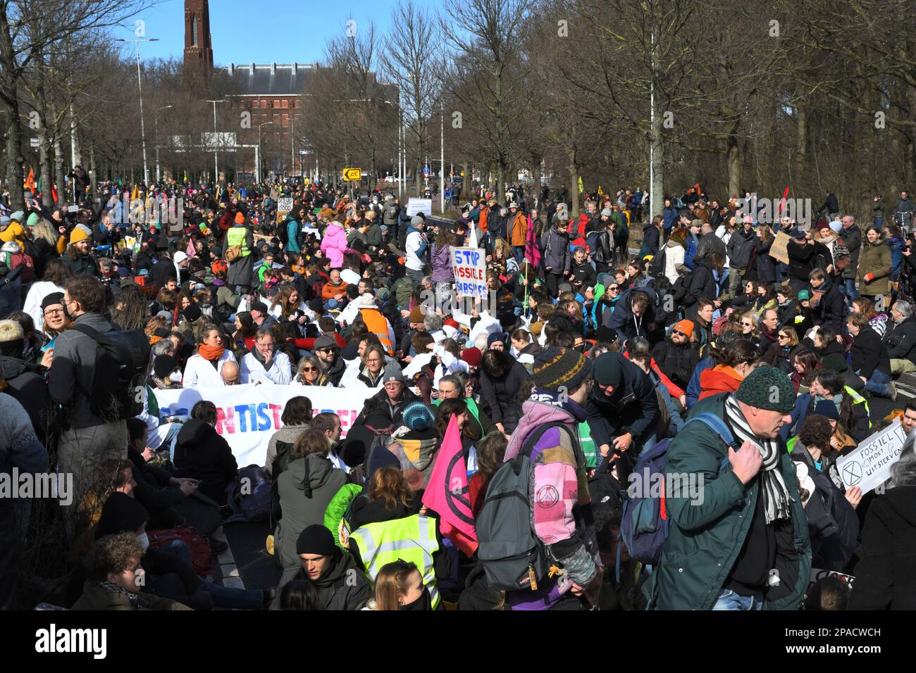 The Hague,the Netherlands.11th March 2023.Climate activists blocking ...